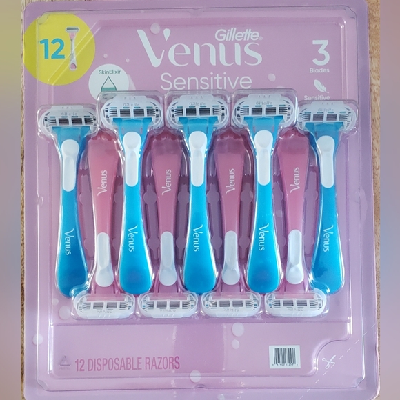 gillette | Bath & Body | New Venus 2 Pack Triple Blade Razors Sensitive ...